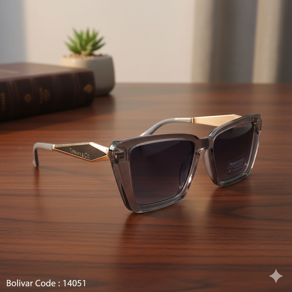 Bolivar × Tiffany & Co P9195 Women’s Full Rim Rectangular Sunglasses – Luxury Design with ...